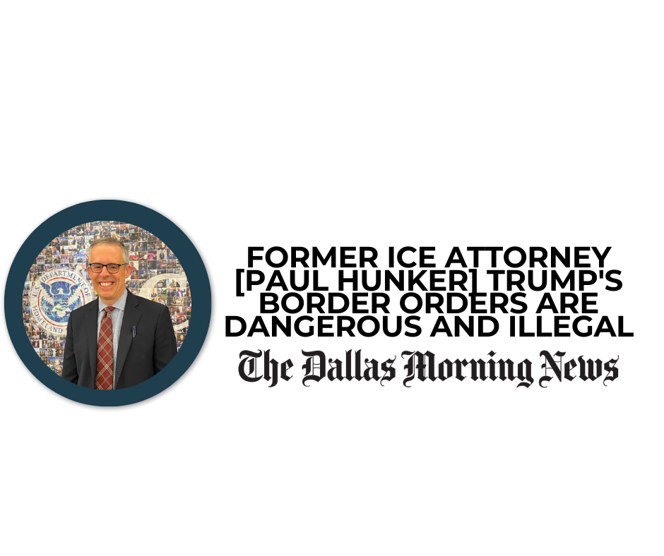 Former ICE Attorney [Paul Hunker] Trump's border orders are dangerous ...